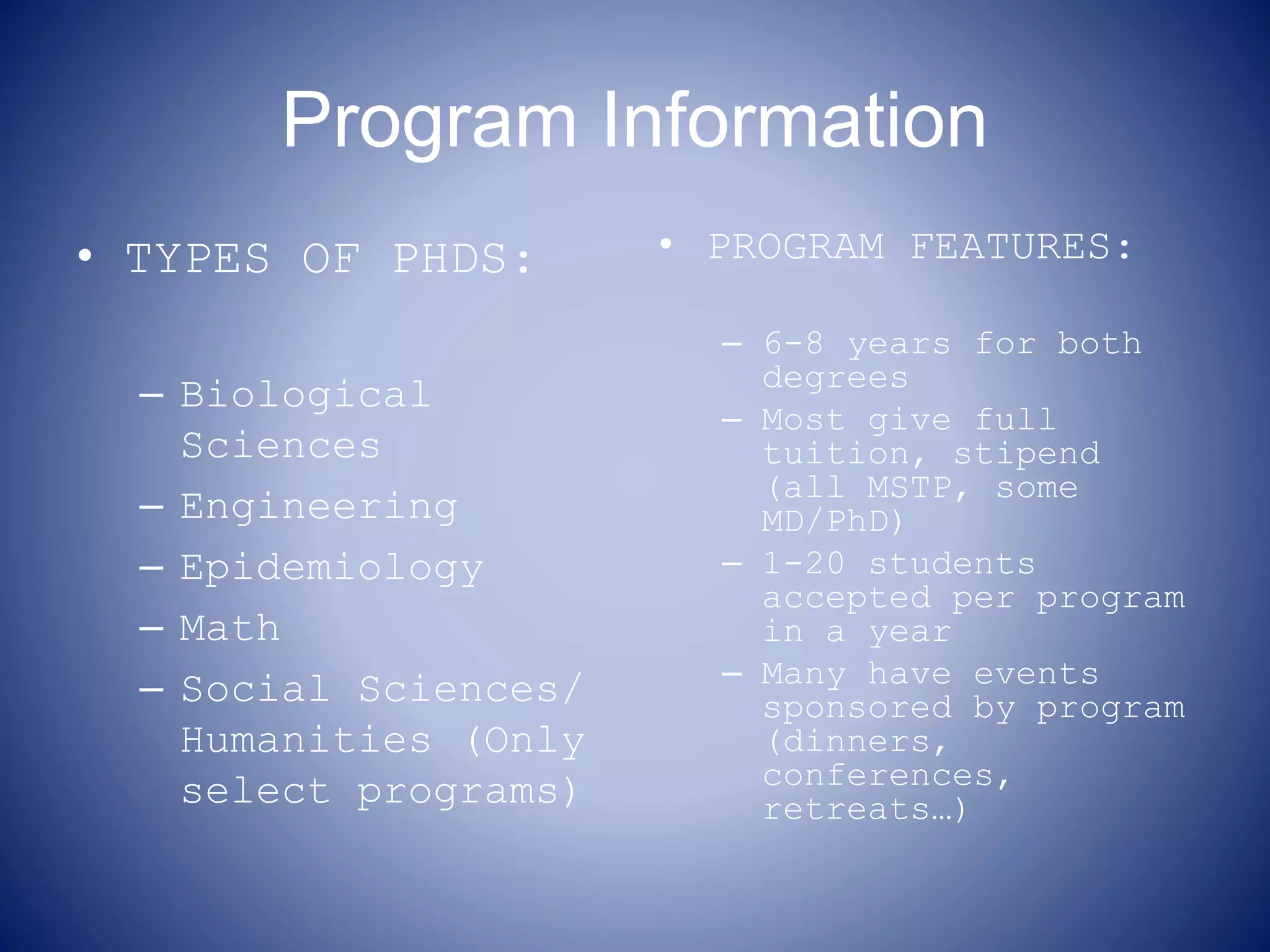 Guide to MD/PhD programs | PPTX