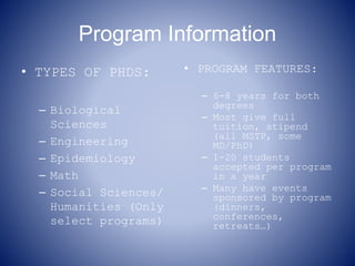 Guide to MD/PhD programs | PPT