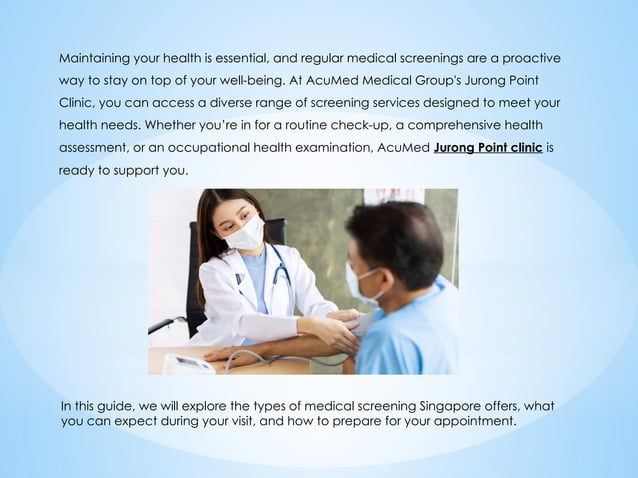 Guide to Medical Screening Jurong Point Clinic in Singapore | PPT