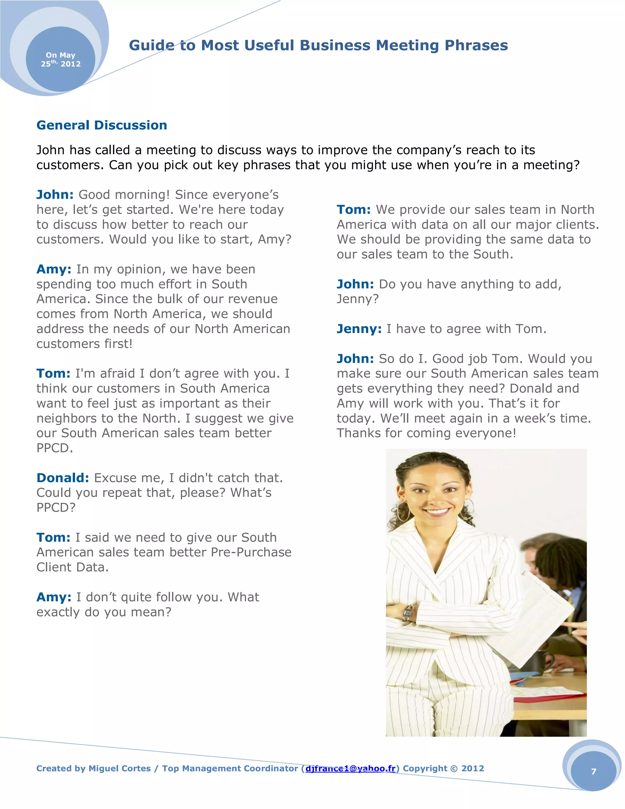 Guide To Most Useful Business Meeting Phrases | PDF