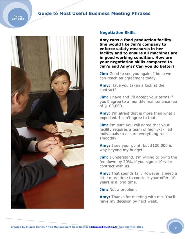 Guide To Most Useful Business Meeting Phrases | PDF