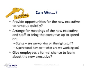 Guide to New Executive Assimilation | PDF