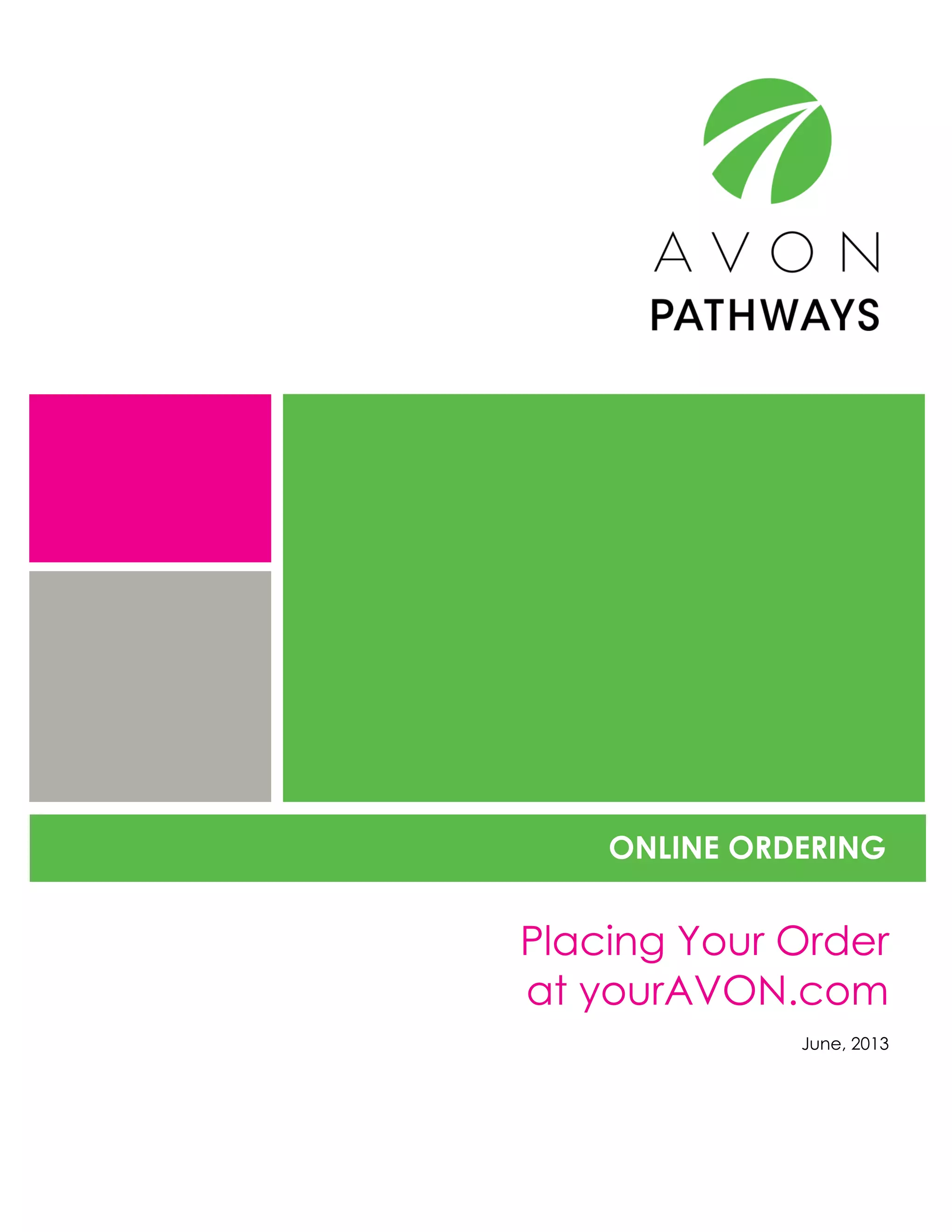 Guide to placing your Avon order online | PDF