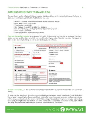 Guide to placing your Avon order online | PDF