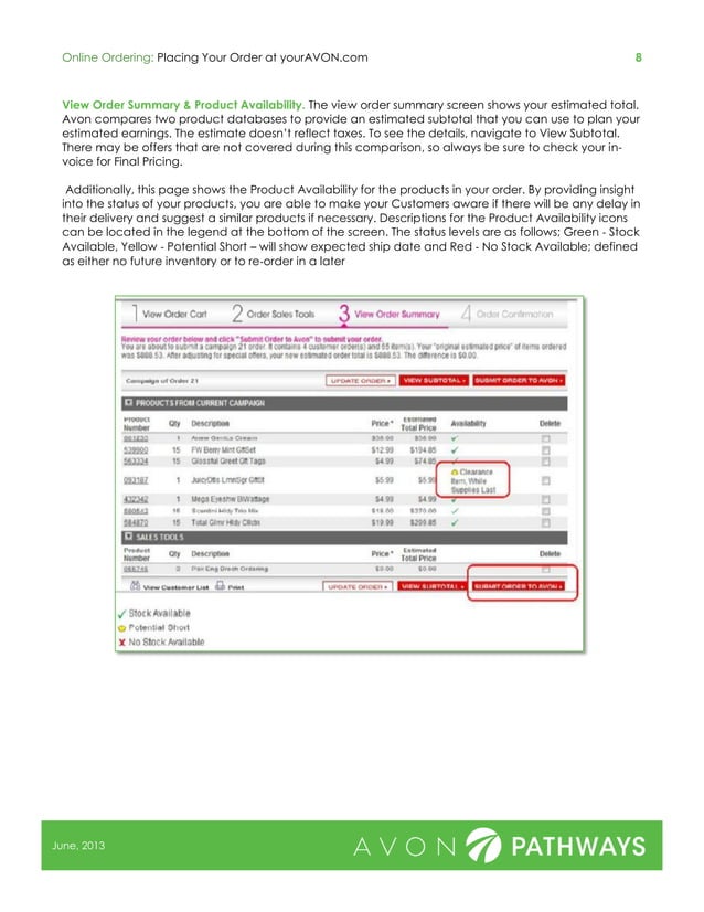 Guide to placing your Avon order online | PDF | Technology & Computing