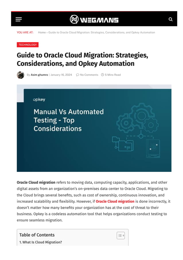 Guide to Oracle Cloud Migration Strategies, Considerations, and Opkey Automation.pdf