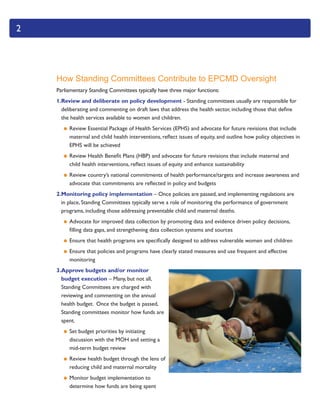 Summary Guide for Parliamentary Standing Committees on Health Oversight ...