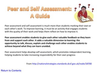 Guide to peer_and_self_assessment | PPT