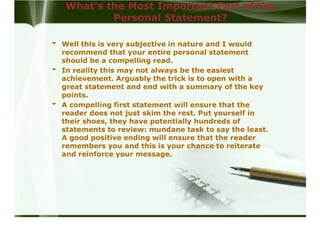 Guide To Personal Statements | PDF