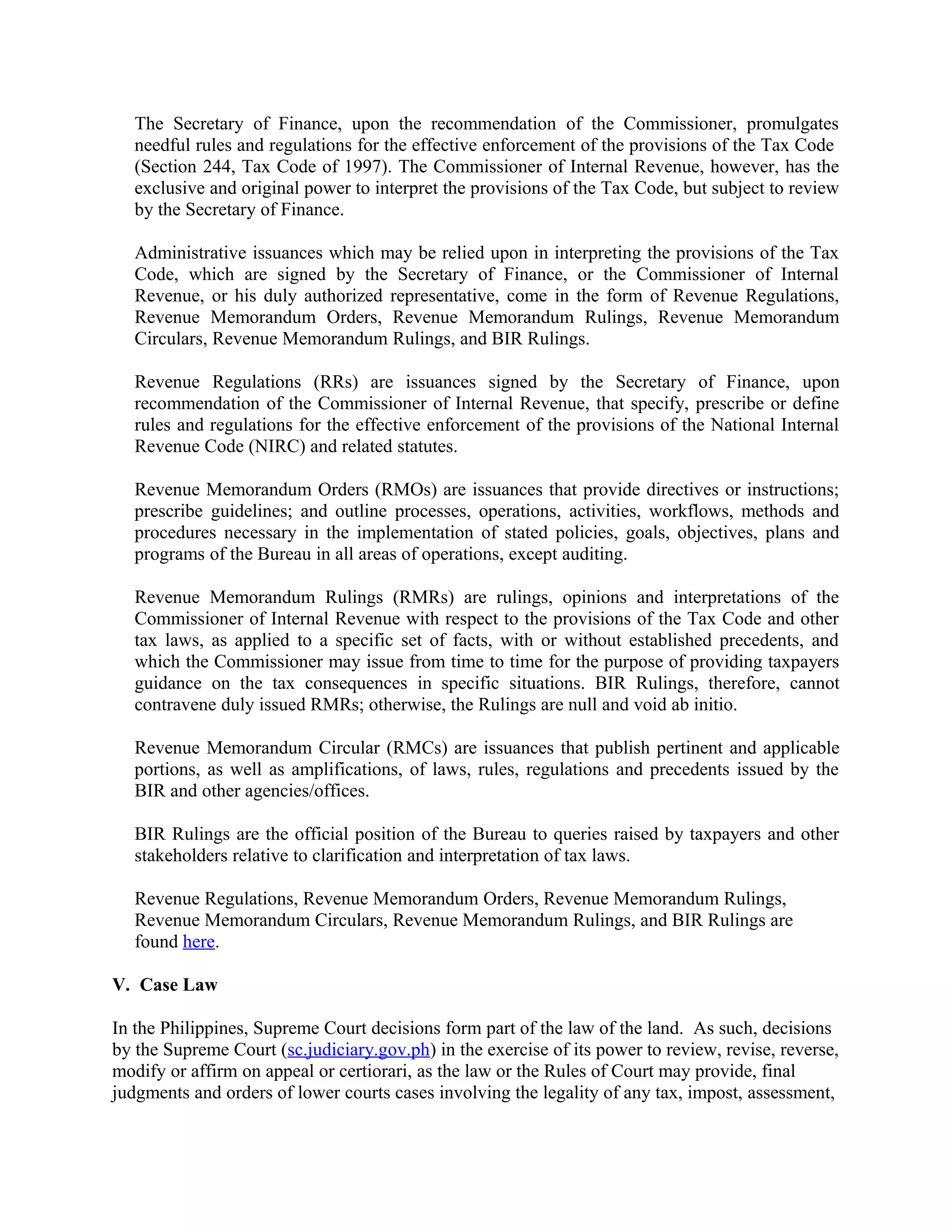 Guide to Philippine Tax Law Research | DOC