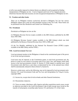 Guide to Philippine Tax Law Research | DOC
