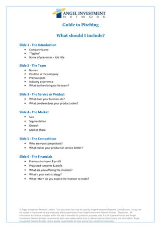 Guide To Pitching | PDF | Stocks and Bonds | Personal Investing