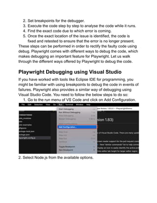 Guide to Playwright Debugging – Tips and Techniques.pdf | Web Development | Internet