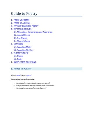 Guide to Poetry (Part 1) | PDF