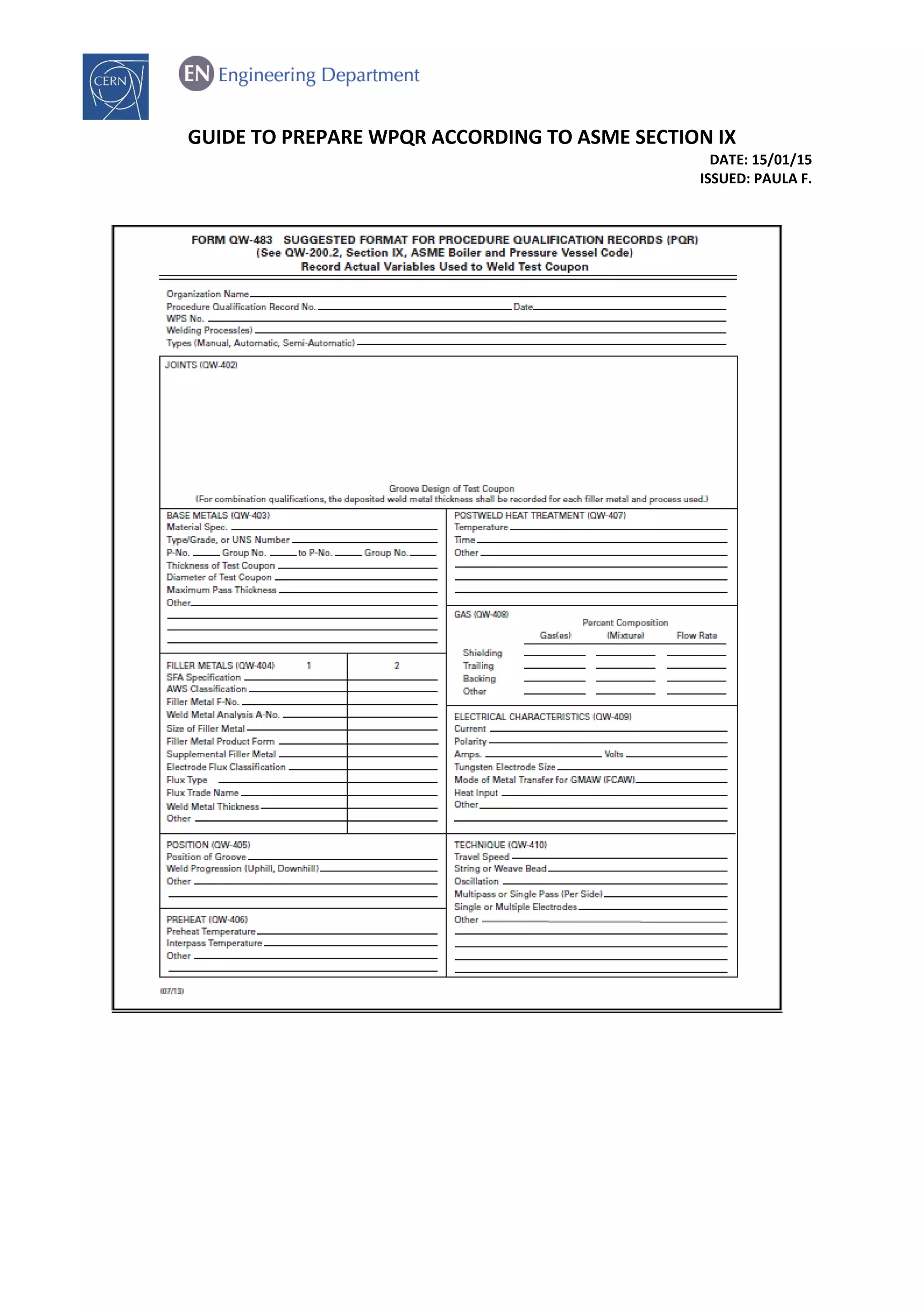 Guide to prepare_the_wpqr_-_asme_code | PDF