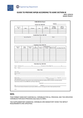 Guide to prepare_the_wpqr_-_asme_code | PDF