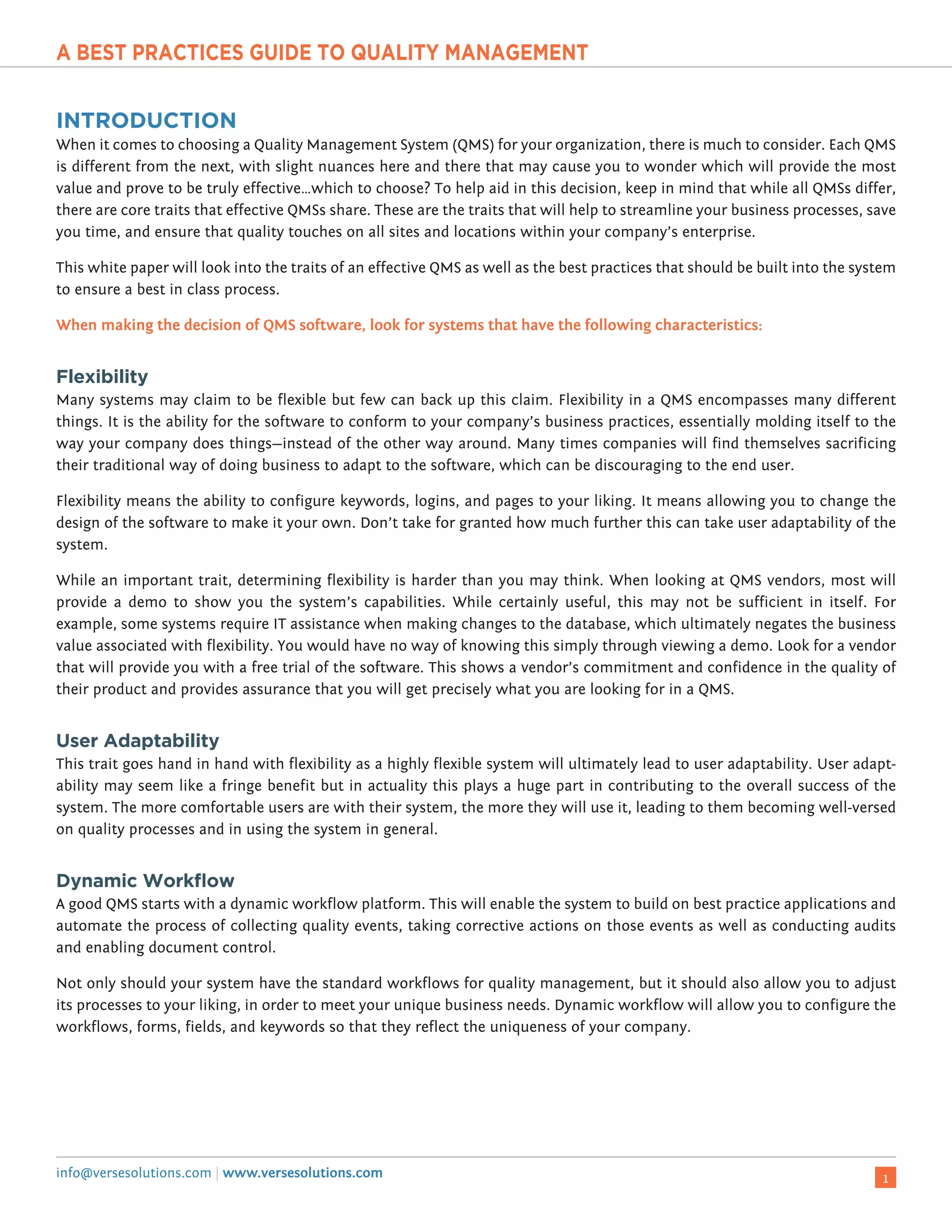 A Best Practices Guide to Quality Management | PDF