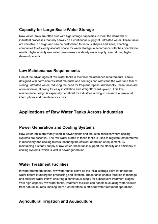Guide to Raw Water Tanks_ Features, Benefits, and Applications.docx