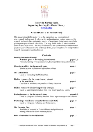 Guide to research study student guide | PDF