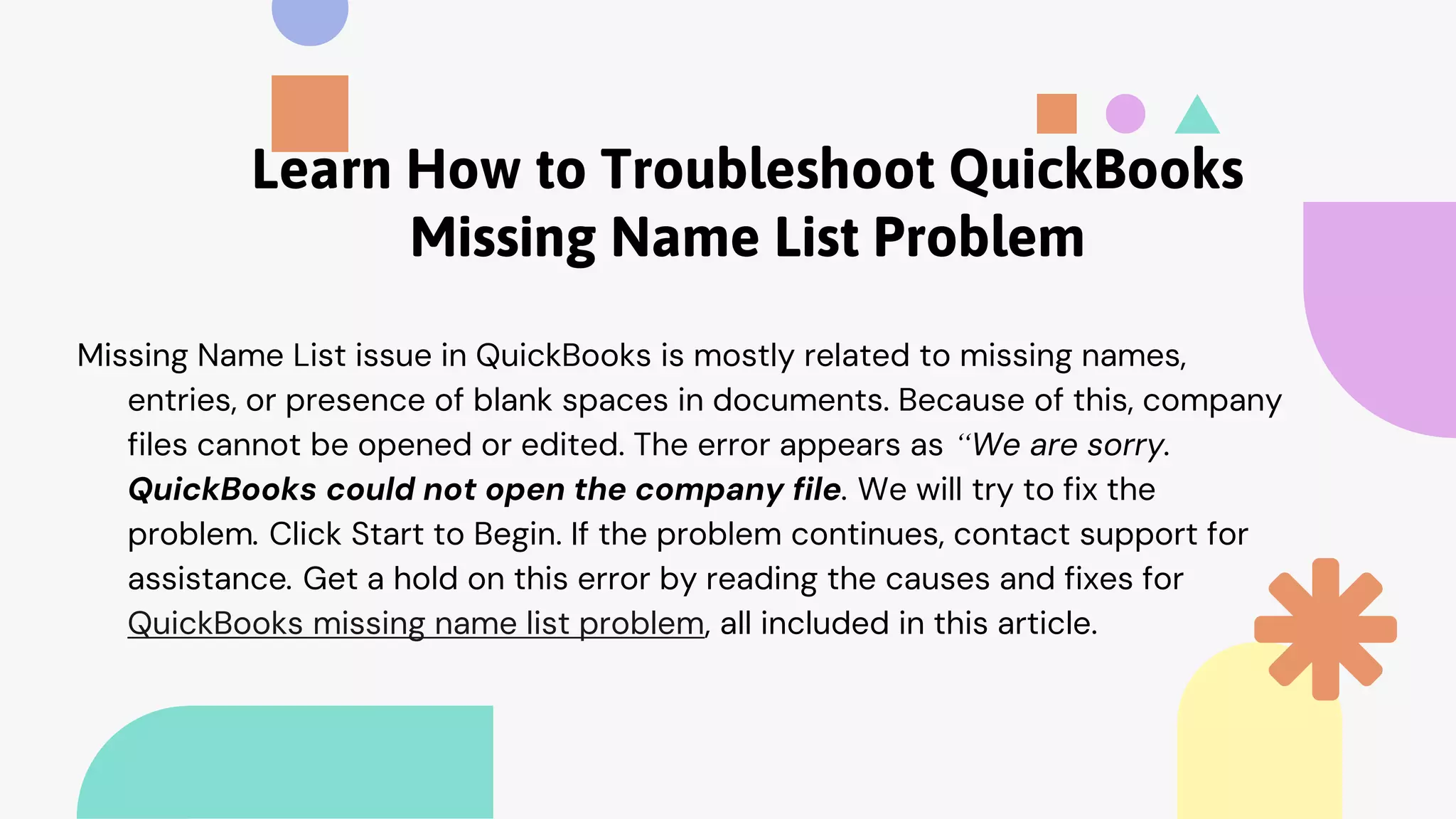 Guide to Resolve QuickBooks Missing Name List Problem.pptx