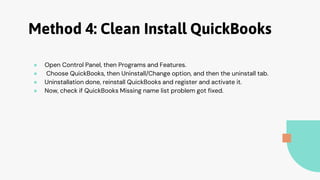 Guide to Resolve QuickBooks Missing Name List Problem.pptx