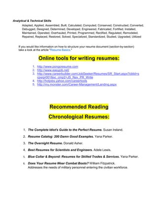 Guide To Resume Writing | DOC