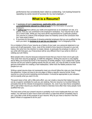 Guide To Resume Writing | PDF