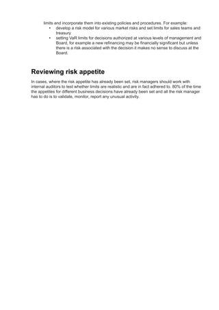 RISK-ACADEMY’s guide on risk appetite in non-financial companies. Free ...