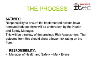 Risk Assessment at Swansea ITeC | PPT