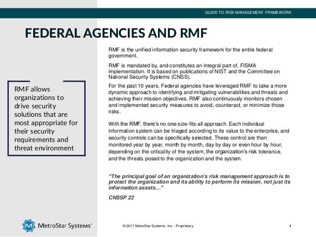 Guide to Risk Management Framework (RMF)