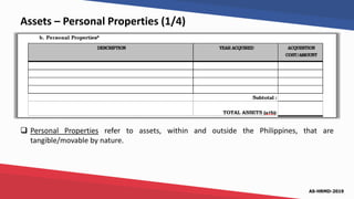 GUIDE TO Statement of Assets, Liabilities and Net Worth (SALN) | PDF