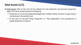 GUIDE TO Statement of Assets, Liabilities and Net Worth (SALN) | PDF