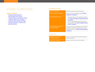 Guide to screener | PDF