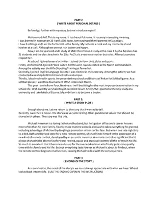 GUIDE TO WRITING ESSAY SPM SECTION B- STORY | DOCX