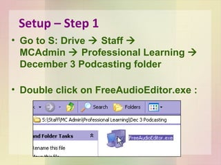 (Version 1.0 - 2009) Guide to Simple Podcasting | PPT | Digital Audio | Computer Software and ...
