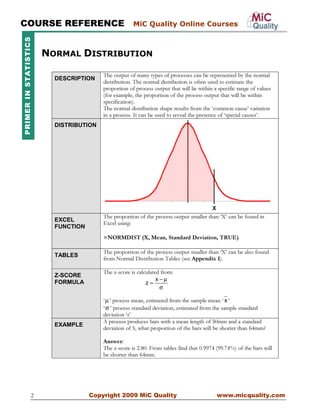 Six sigma statistics | PDF