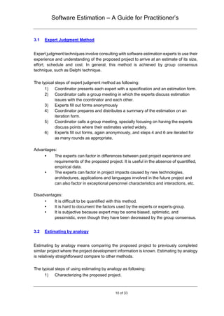 Guide to Software Estimation | PDF