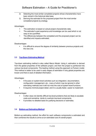 Guide to Software Estimation | PDF