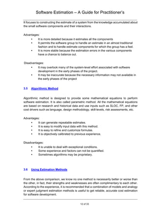Guide to Software Estimation | PDF