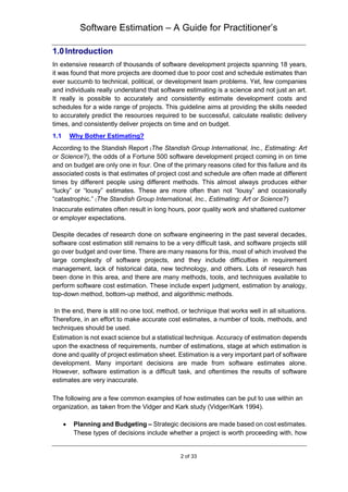 Guide to Software Estimation | PDF