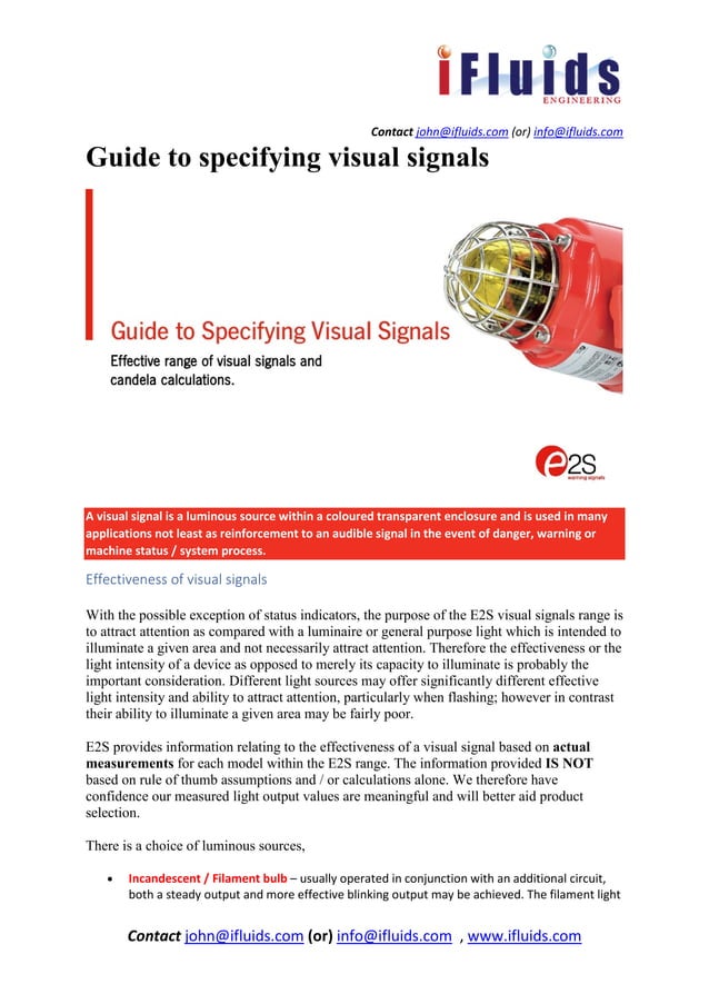 Guide to specifying visual signals | PDF
