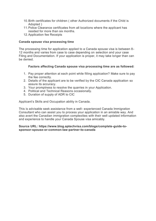 Guide to sponsor Canadian Spouse visa.pdf | Family Travel | Travel Type