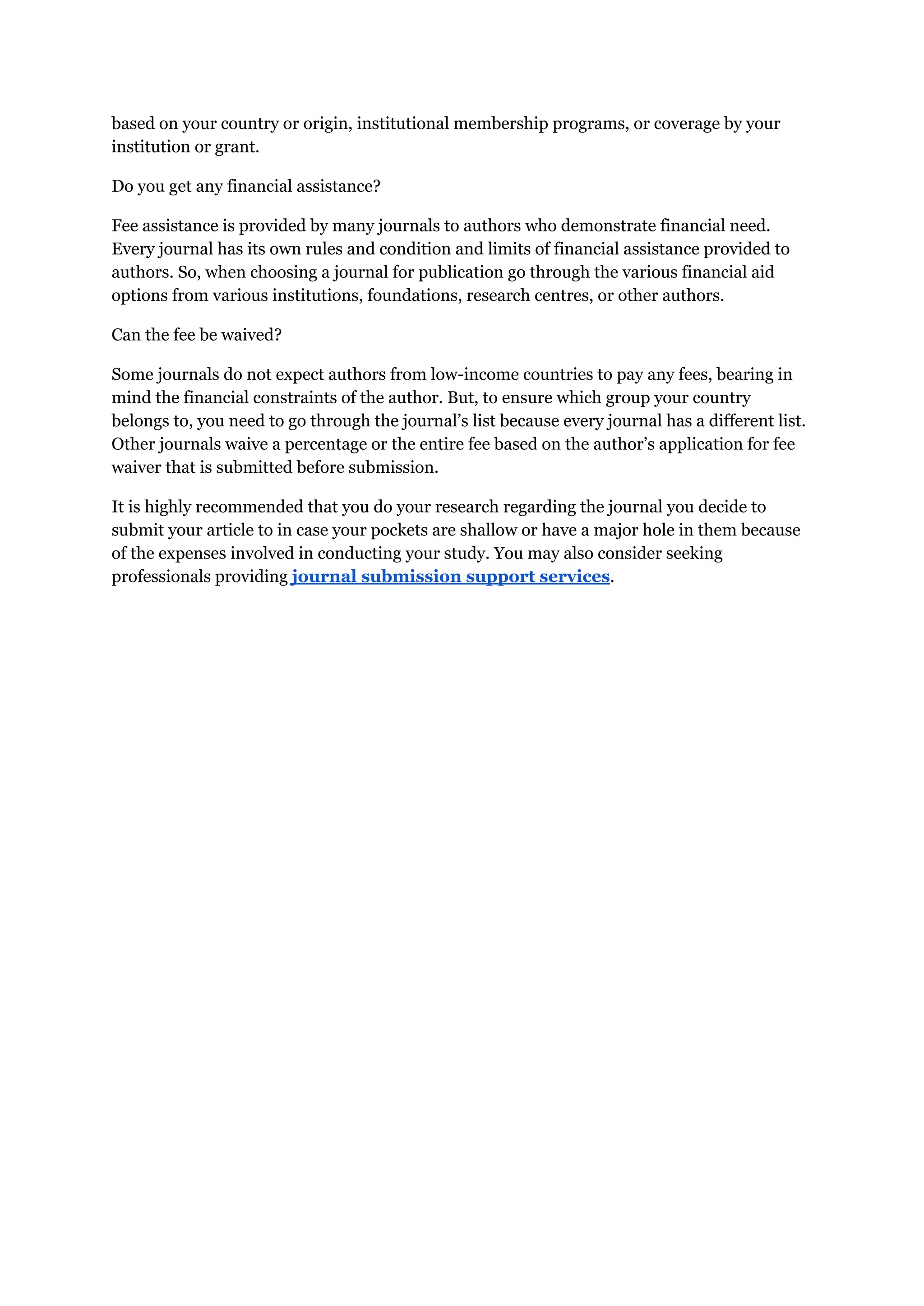 Guide to submission and publication fees | PDF