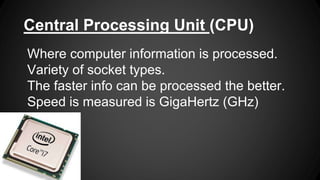 Guide to the insides of a desktop pc | PPT