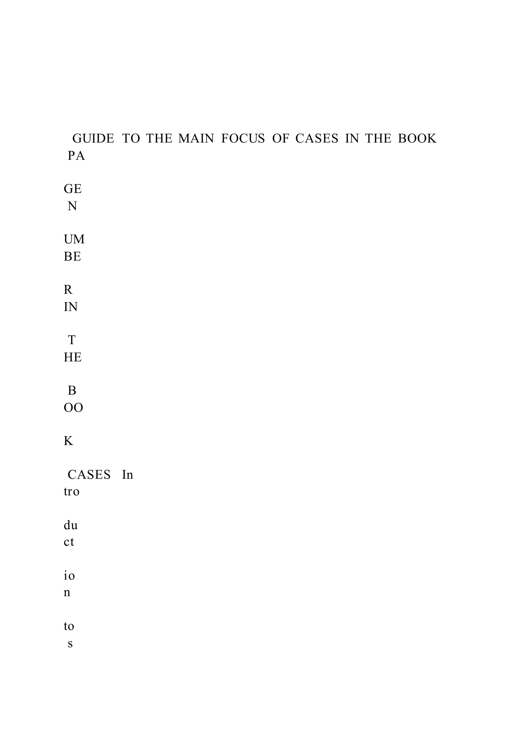 Guide to the main focus of cases in the book page n | DOCX | Business ...