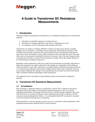 Transformer Resistance Testing | PDF