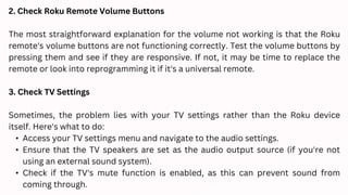 How to fix Roku Volume Not Working? | PPT