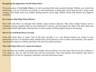 Guide to Understanding LED Road Flares and LED Safety Flares | PDF