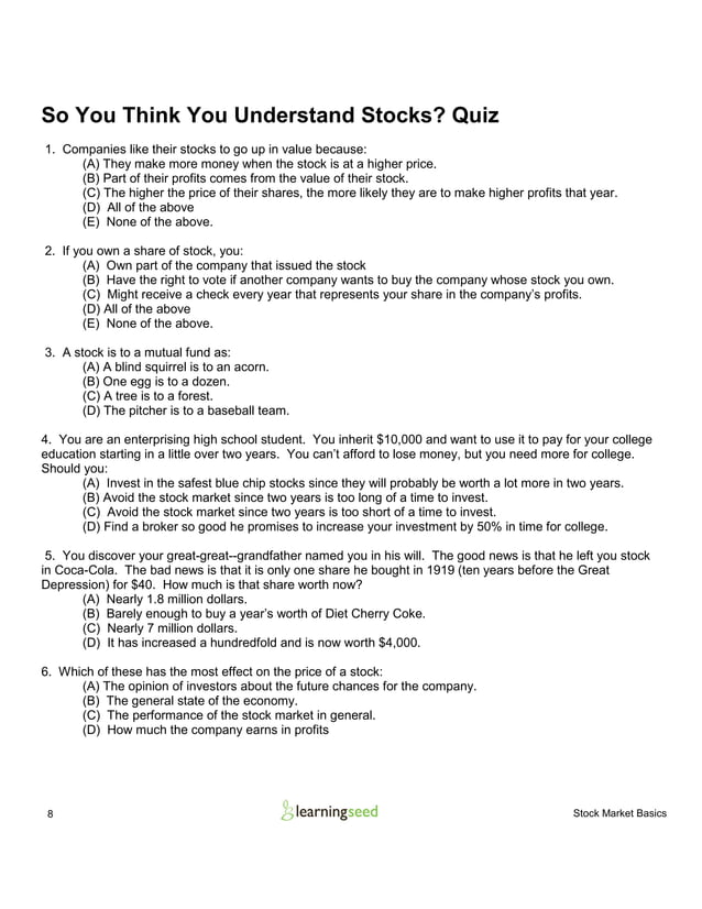 Guide To Understanding The Stock Market | PDF