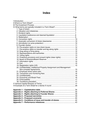Guide To Venture Capital Term Sheets August 06 Pdf